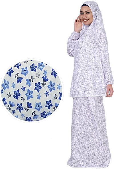 Horizon Kadın Namaz Elbisesi 2 Parça Kollu Pamuklu Kumaşı Horizon Kadın Namaz Elbisesi 2 Parça Kollu Pamuklu Kumaşı