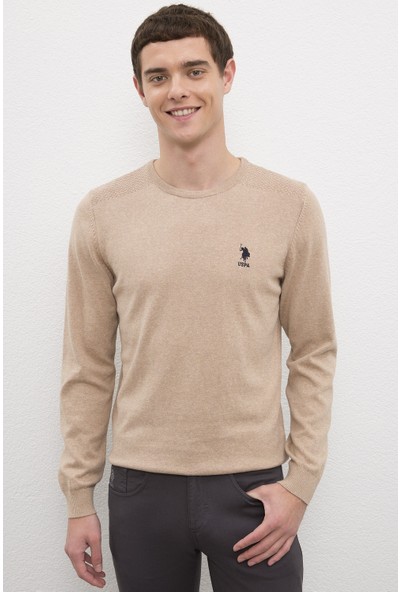 U.S. Polo Assn. Erkek Camel Triko Kazak Basic U.S. Polo Assn. Erkek Camel Triko Kazak Basic