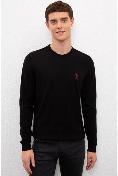 U.S. Polo Assn. Siyah Triko Kazak Basic 50224739-VR046 U.S. Polo Assn. Siyah Triko Kazak Basic 50224739-VR046