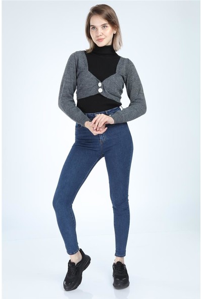 Meissa Fashion Kadın Gri Bolero