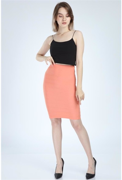 Meissa Fashion Kadın Pudra Kalem Etek