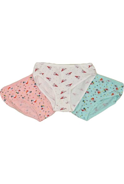 Varbatum Kız Çocuk Desenli Slip 3'lü Külot