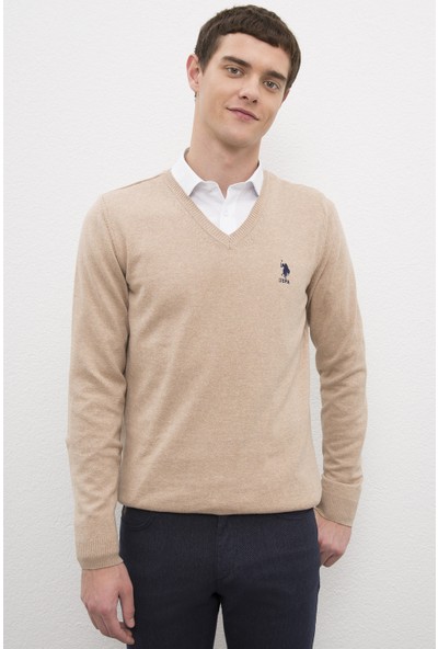 U.S. Polo Assn. Erkek Kahverengi Triko Kazak Basic 50224740-Vr122 U.S. Polo Assn. Erkek Kahverengi Triko Kazak Basic 50224740-Vr122