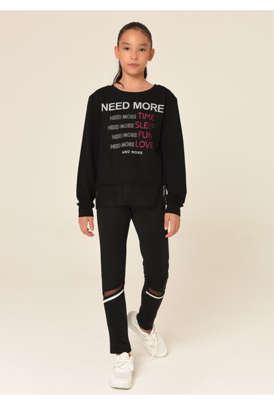 Trend Lalissa Basic Yaka Tül Giydirme Sweatshirt Trend Lalissa Basic Yaka Tül Giydirme Sweatshirt