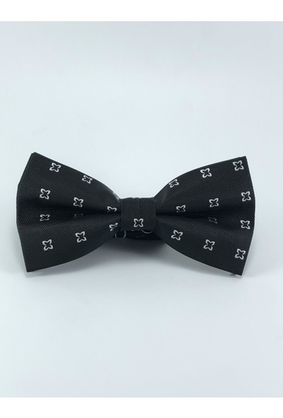 Pierroni Siyah Beyaz Desenli Papyon