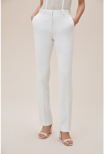 Bol Kesim Krep Kumaş Gelin Smokin Pantolon