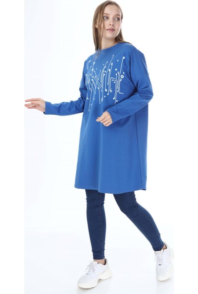 Işşıl 4454-HAREKETLI Spor Sweatshirt-Tunik Saks-L Işşıl 4454-HAREKETLI Spor Sweatshirt-Tunik Saks-L