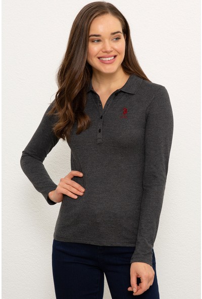 U.S. Polo Assn. Kadın Siyah Sweatshirt Basic 50228514-Vr046
