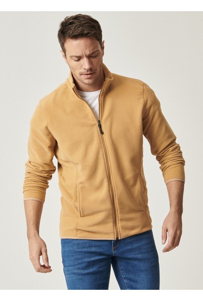 AC&Co / Altınyıldız Classics Standart Fit Günlük Rahat Tam Fermuarlı Bato Yaka Polar Spor Sweatshirt