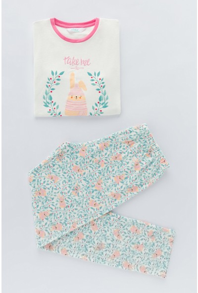 Penti Beyaz - Pembe Teen Dreamland Termal 2li Pijama Takımı Penti Beyaz - Pembe Teen Dreamland Termal 2li Pijama Takımı
