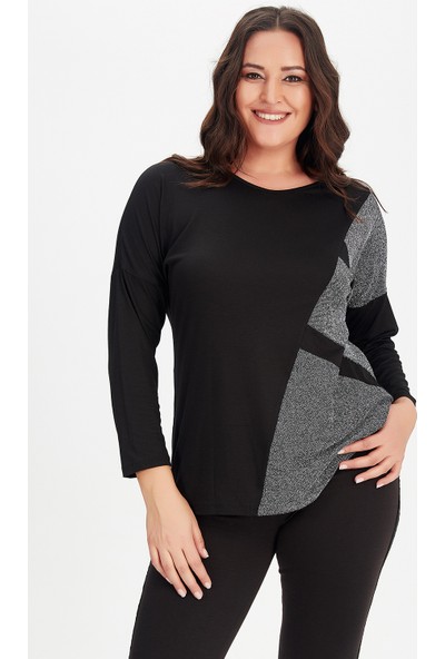 Curvy Trend Büyük Beden Uzun Kol Sim Detaylı Bluz Curvy Trend Büyük Beden Uzun Kol Sim Detaylı Bluz