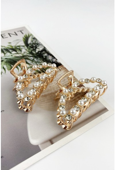 ÇLK Accessories 2'li Incili Taşlı Elips Mandal Toka ÇLK Accessories 2'li Incili Taşlı Elips Mandal Toka