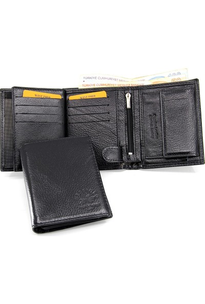 West Polo Siyah Bozuk Para Bölmeli Haki Deri Erkek Cüzdan West Polo Siyah Bozuk Para Bölmeli Haki Deri Erkek Cüzdan