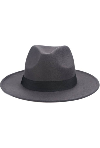 Külah Erkek Fötr Fedora Şapka Panama Kasket - Antrasit Külah Erkek Fötr Fedora Şapka Panama Kasket - Antrasit