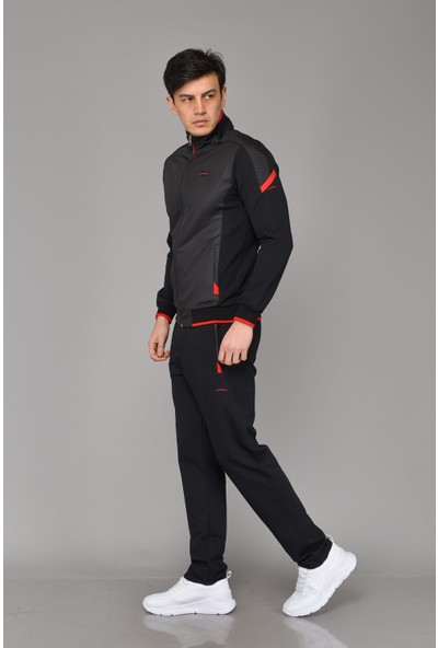 Bessa Eşofman Takımı Paraşüt Kumaş Detaylı Siyah