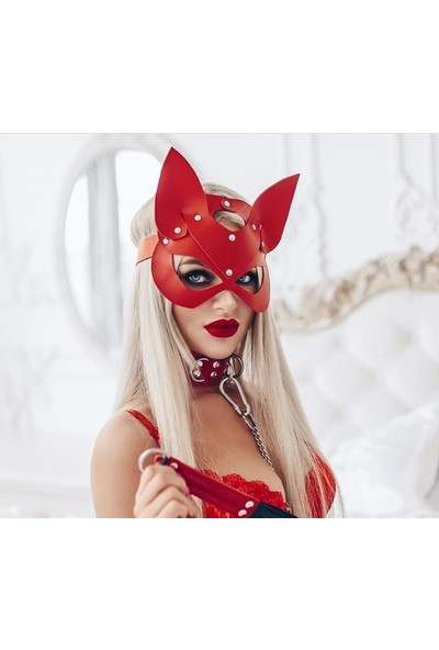 Hintohu Fantasy Leather Cat Girl Mask Deri Kedi Kız Maskesi Hintohu Fantasy Leather Cat Girl Mask Deri Kedi Kız Maskesi