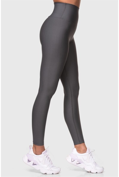 Superstacy Yüksek Bel Gri Spor Tayt