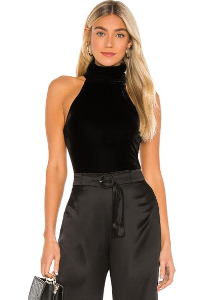 By Kul Design Kadın Kadife Balıkçı Yaka Bodysuit