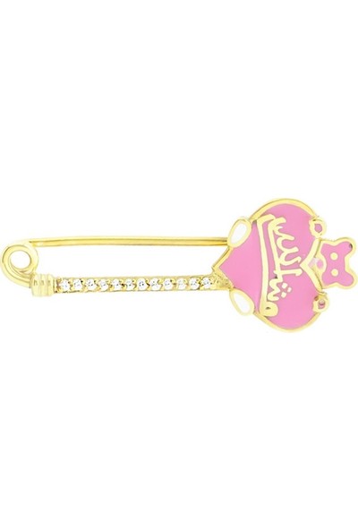 Valentine Diamond Yeni Doğan Ayıcıklı Kalp Bebek İğnesi