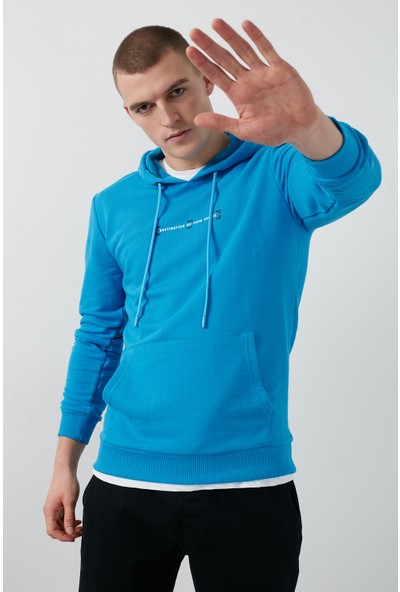 Buratti Baskılı Kapüşonlu Kanguru Cepli Pamuklu Sw Erkek SWEAT 572DOYC
