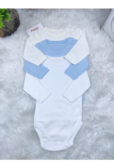 Papyon Baby Kids Uzun Kollu Çıtçıtlı Badi Zıbın Body 3' Lü Set 3-6-9-12 Ay Papyon Baby Kids Uzun Kollu Çıtçıtlı Badi Zıbın Body 3' Lü Set 3-6-9-12 Ay