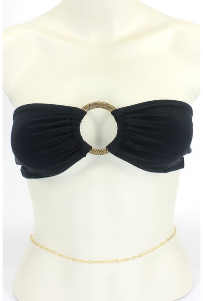 Hane14 Diamond Taşlı Bel Zinciri Sarı Renk