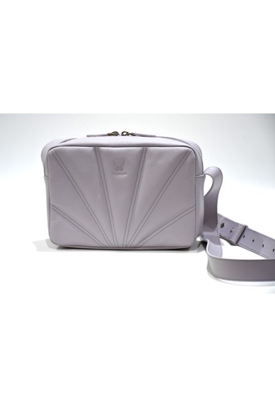 Bonvien Vega Metalik Lila Deri Çanta