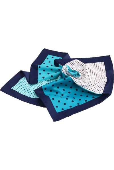 Romaster Beyaz Turkuaz Renk 4 Tasarımlı Mendil