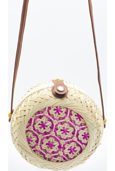 Homerium Deri Askılı Hasır Yan Çanta (32082)