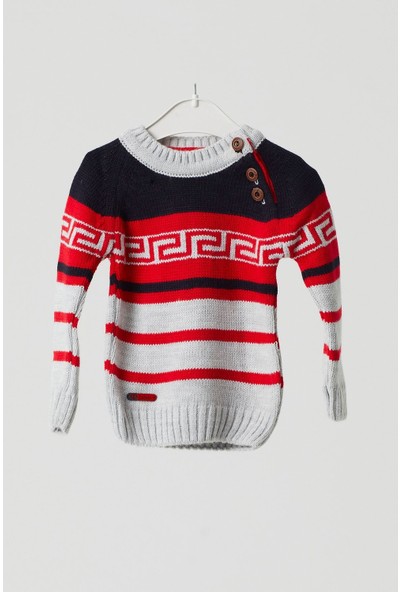 Gimer Avm Robası 3 Düğmeli Kazak