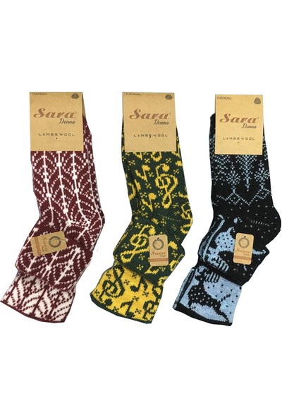 Bolero Kadın 3'lü Renkli Termal Yün Bot Çorabı Model 2 Bolero Kadın 3'lü Renkli Termal Yün Bot Çorabı Model 2