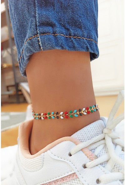 ÇLK Accessories Özel Seri Renkli Yaprak Halhal B300 ÇLK Accessories Özel Seri Renkli Yaprak Halhal B300