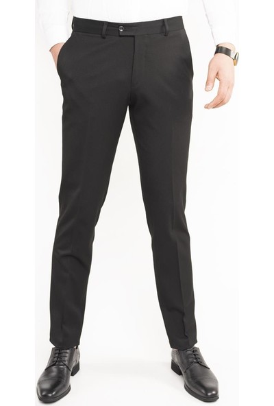 Apartro Kışlık Regular Fit Siyah Kumaş Pantolon