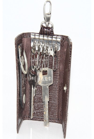 Derimine Deri Bay Bayan Patlı Metal Aksesuarlı Anahtarlık Derimine Deri Bay Bayan Patlı Metal Aksesuarlı Anahtarlık