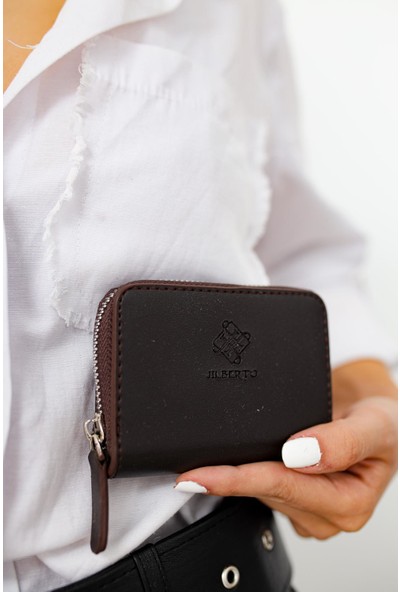 Limoya Tiara Kahve Fermuarlı Kartlık