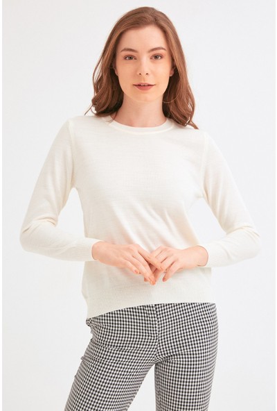 FullaModa Bisiklet Yaka Triko Kazak FullaModa Bisiklet Yaka Triko Kazak