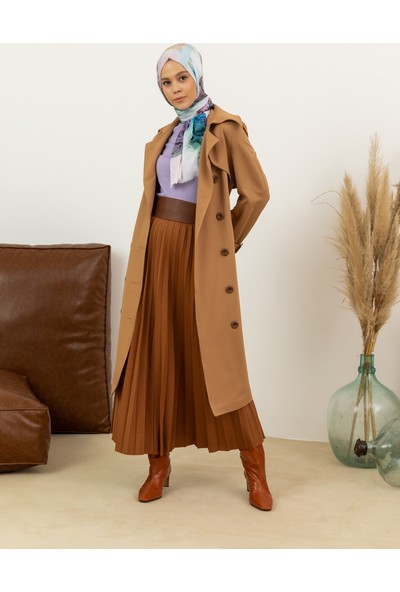 Por La Cara Boğazlı Yaka Triko Kazak Lila