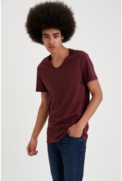 DeFacto Slim Fit V Yaka Basic Kısa Kollu Tişört M4791AZ21SP DeFacto Slim Fit V Yaka Basic Kısa Kollu Tişört M4791AZ21SP
