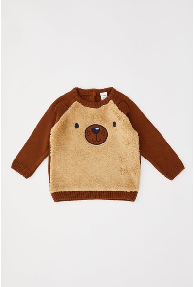 Defacto Erkek Bebek Peluş Detaylı Nakışlı Sweatshirt R0705A220WN Defacto Erkek Bebek Peluş Detaylı Nakışlı Sweatshirt R0705A220WN