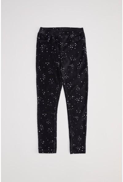 Defacto Kız Çocuk Bilek Boy Kadife Desenli Tayt R3068A620AU