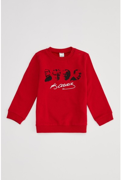 DeFacto Kız Bebek 29 Ekim Atatürk Baskılı Bisiklet Yaka Sweatshirt S1121A220WN DeFacto Kız Bebek 29 Ekim Atatürk Baskılı Bisiklet Yaka Sweatshirt S1121A220WN