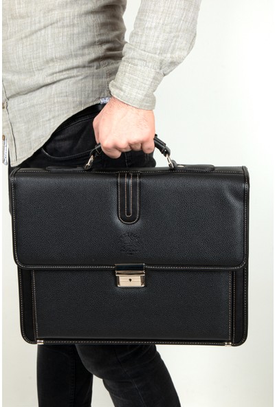 West Polo 2011 Laptop Bölmeli Evrak Çantası Siyah