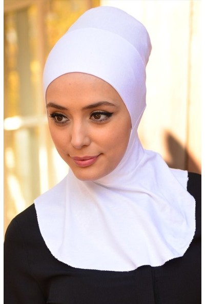 Amisos Bone Şal Boyunluklu Bone Beyaz