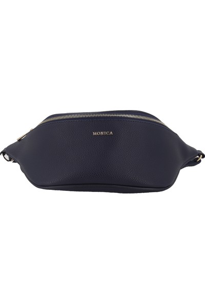 Monica Ricci Lacivert Deri Kadın Bel Çantası 2298
