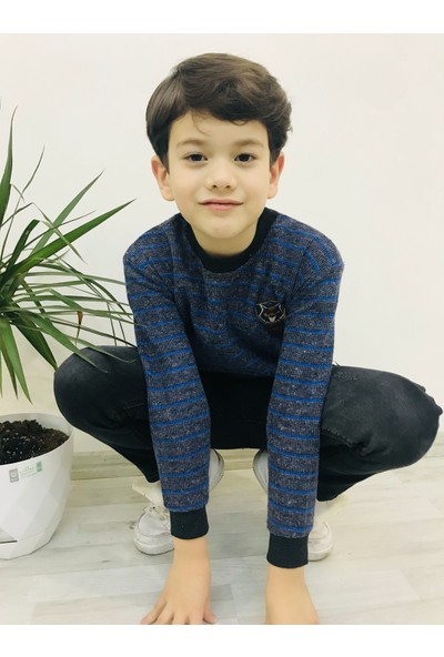 Keskin Erkek Çocuk Çizgili Model Tek Üst Selanik Kazak/sweat