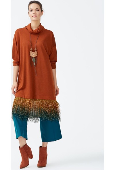 Seçil Scl Degaje Yaka Renkli Tunik