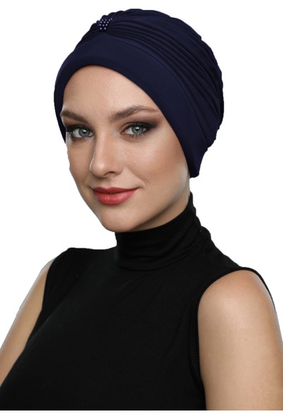 Fidan Bone Incili Işlemeli Hazır Türban Tesettür Bone