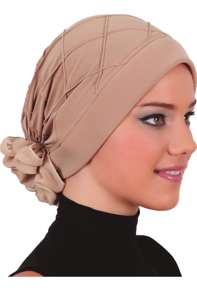 Fidan Bone Lüks Nervürlü Arkası Şifon Aksesuarı Hazır Bone