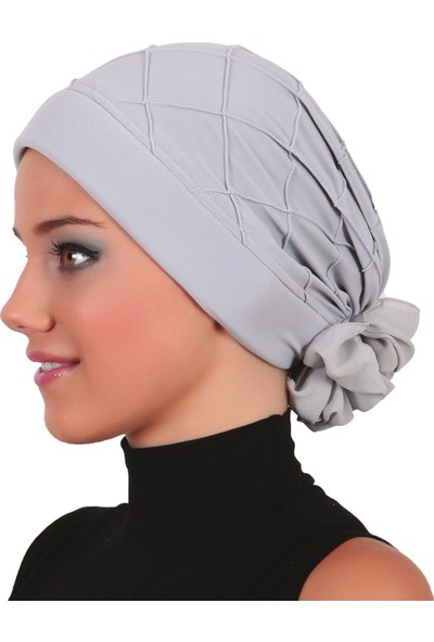 Fidan Bone Lüks Nervürlü Arkası Şifon Aksesuarı Hazır Bone