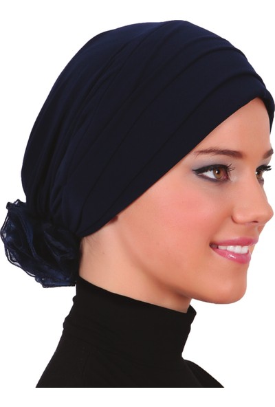 Fidan Bone Katlı Arkası Organze Güllü Hazır Bone